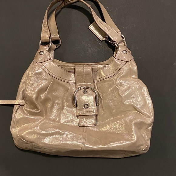 Coach | Bags | Vintage Coach Leather Metallic Handbag | Poshmark